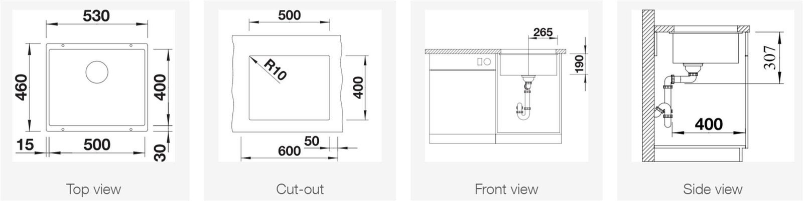 BLANCO SUBLINE 500-U – 41 Hardware